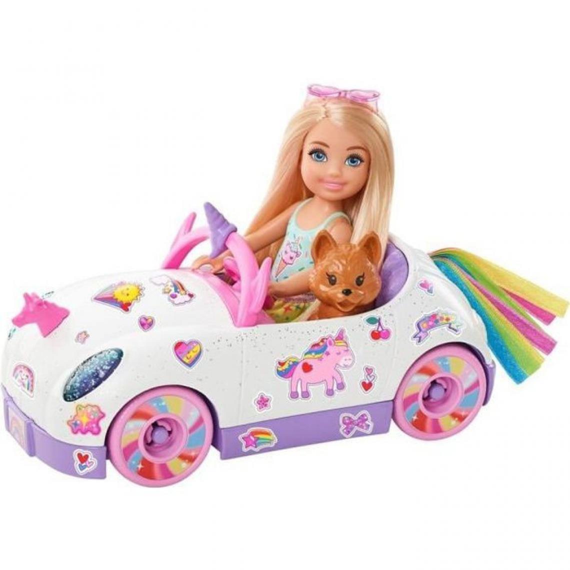 Barbie - Chelsea et sa décapotable licorne et arc-en-ciel | Paris Dakar ...